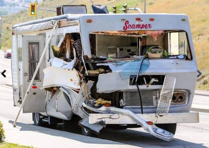 Motorhome brake failure causes three-vehicle accident flipping one car ...