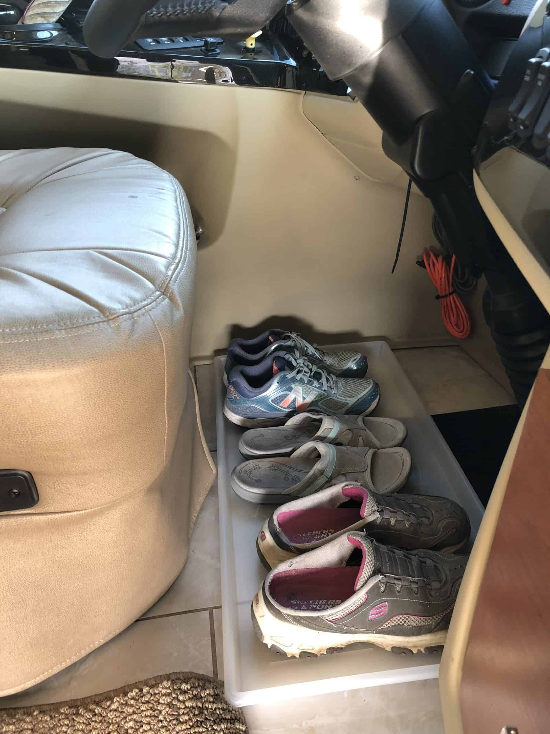 A place you probably haven't thought of to store shoes in your RV - RV ...