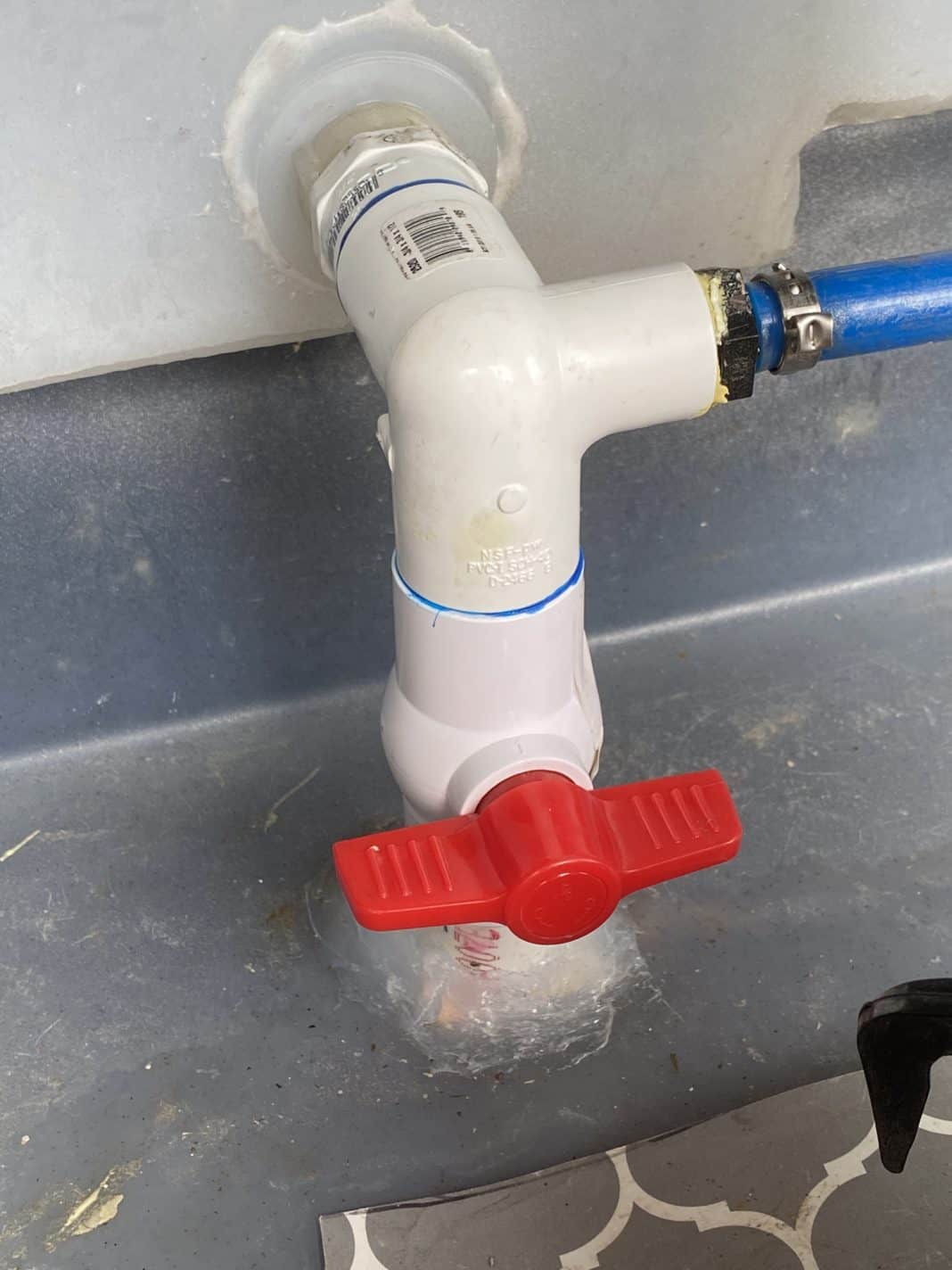 Easy tip for draining fresh water tank