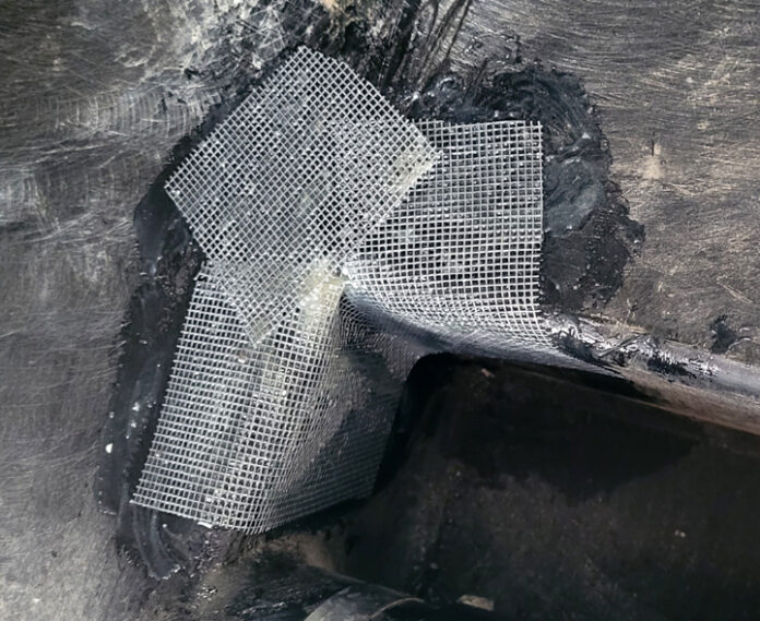 Flexible holding tank repair material easy to apply—and it works!