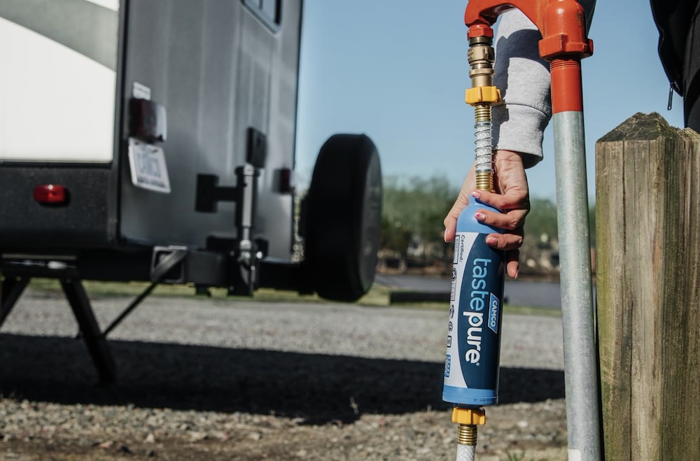 What is the best place to connect an RV water filter?