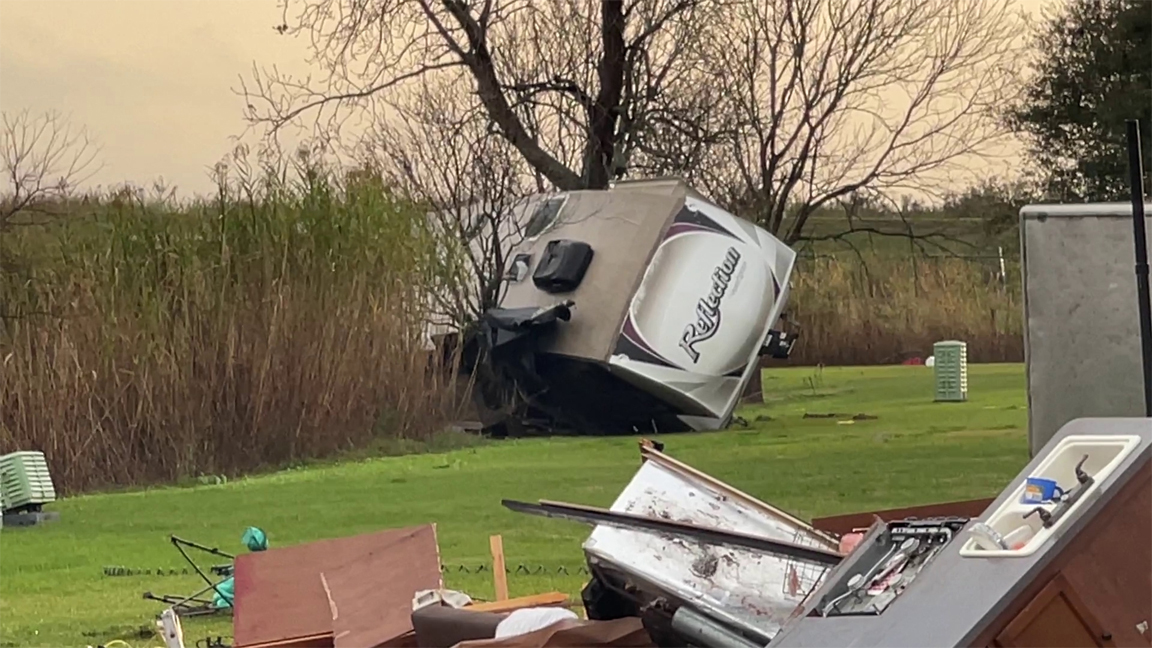 Photos reveal devastation as Texas tornado rolls RVs - RV Travel