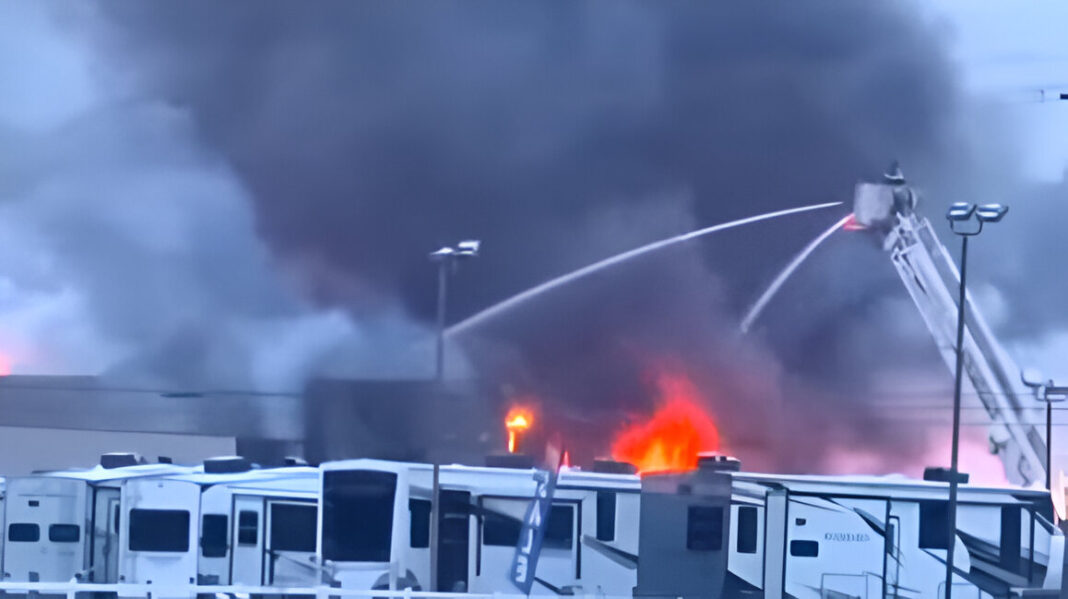 Detroit-area RV dealer hit by fire; several RVs likely destroyed
